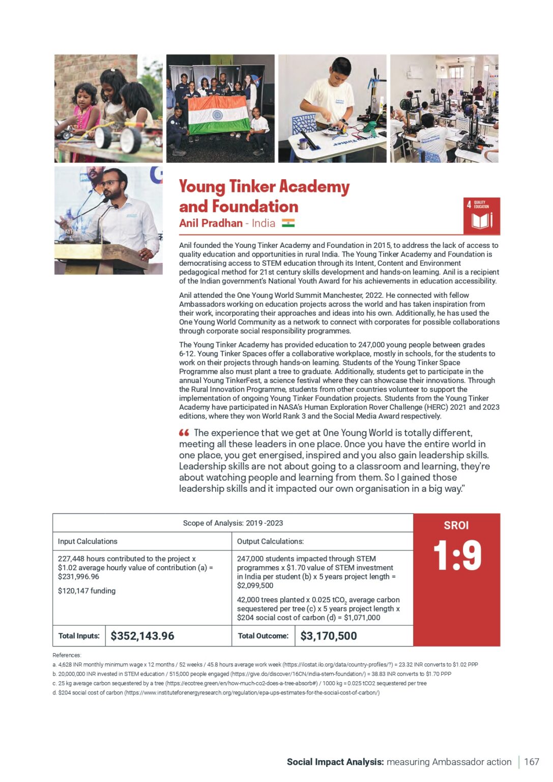 Young Tinker's Impact Highlighted in One Young World Impact Report ...